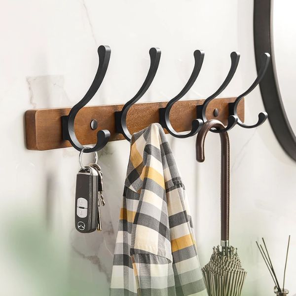 Patere bois metal noir – Patère Murale™