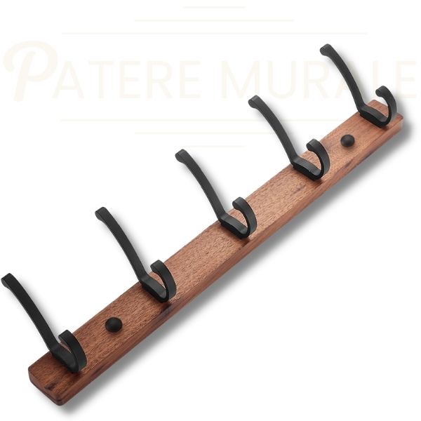 Patere bois metal noir – Patère Murale™